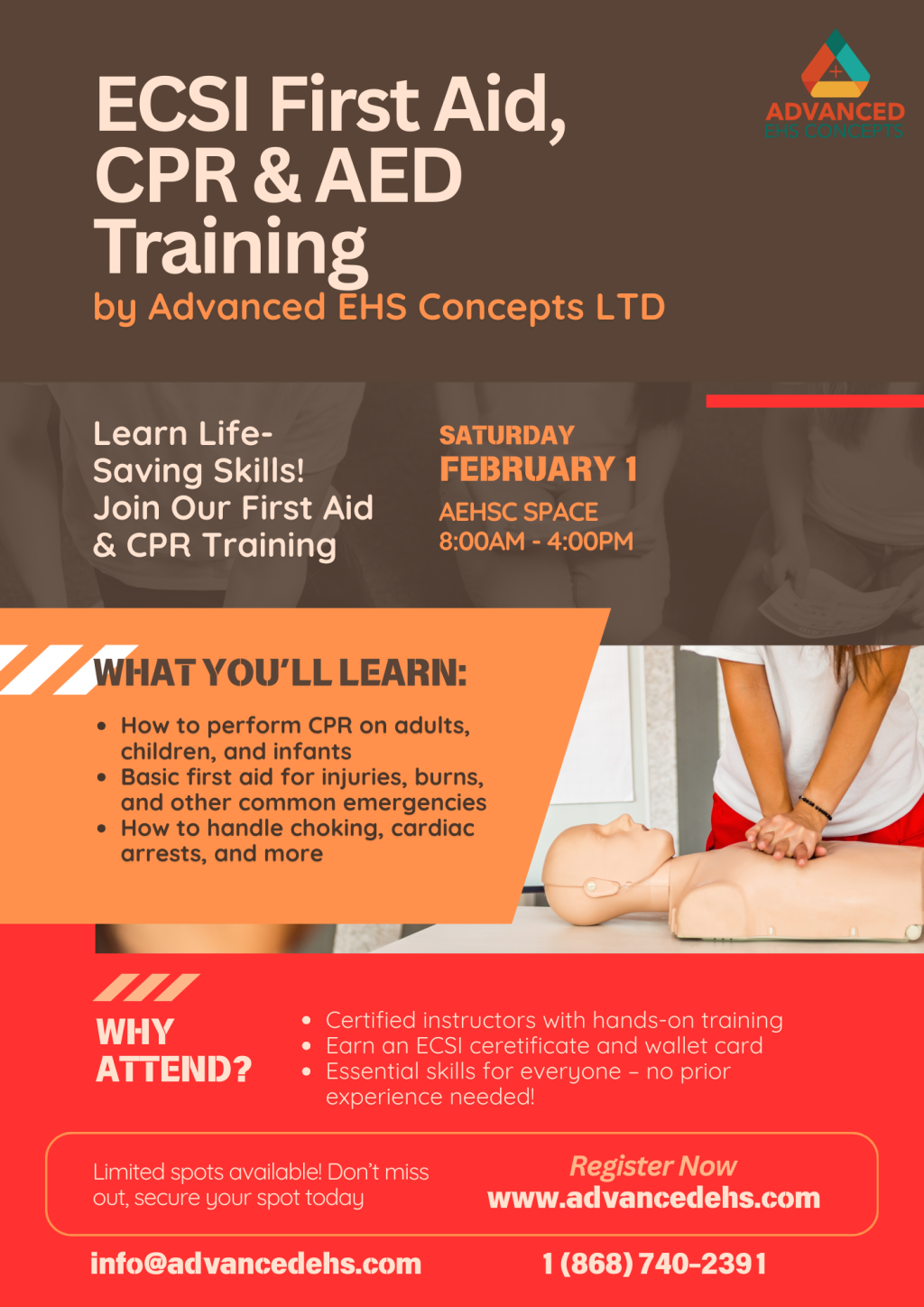 ECSI First Aid, CPR & AED – Advanced EHS Concepts Limited